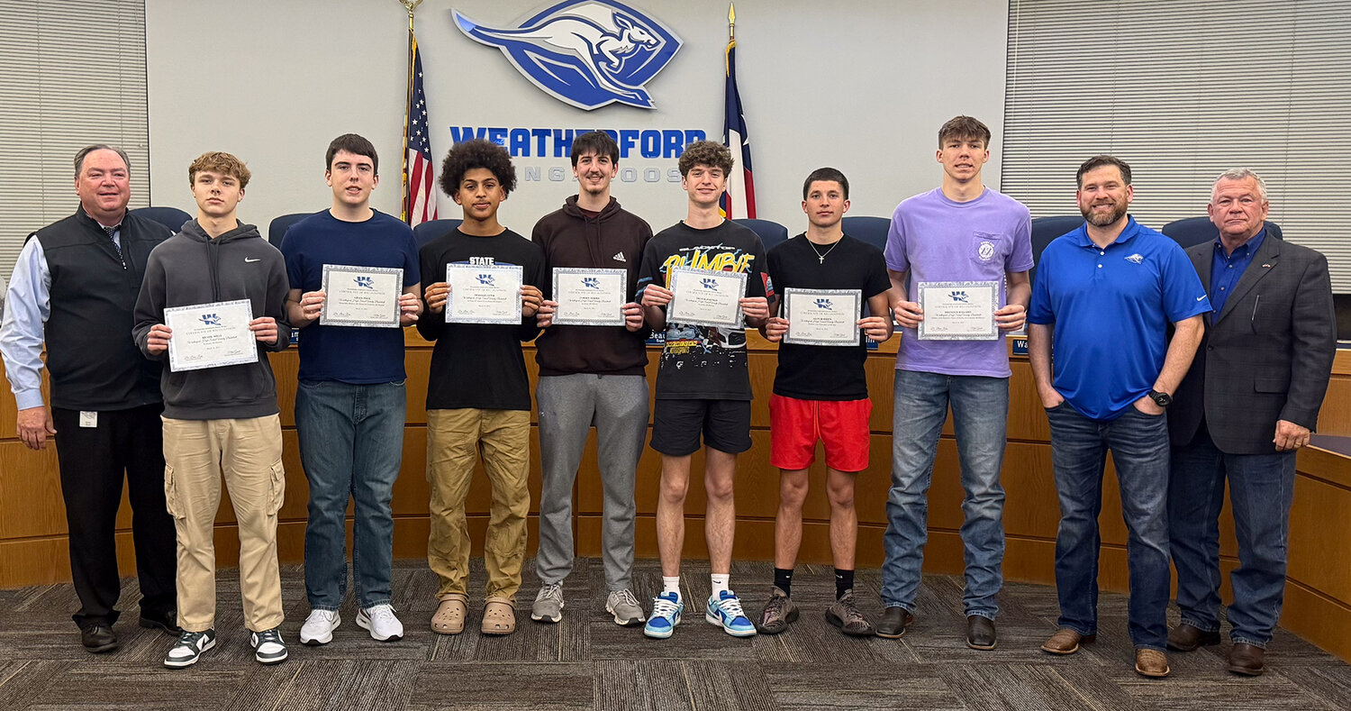 Weatherford ISD: Student athletes recognized by school board ...