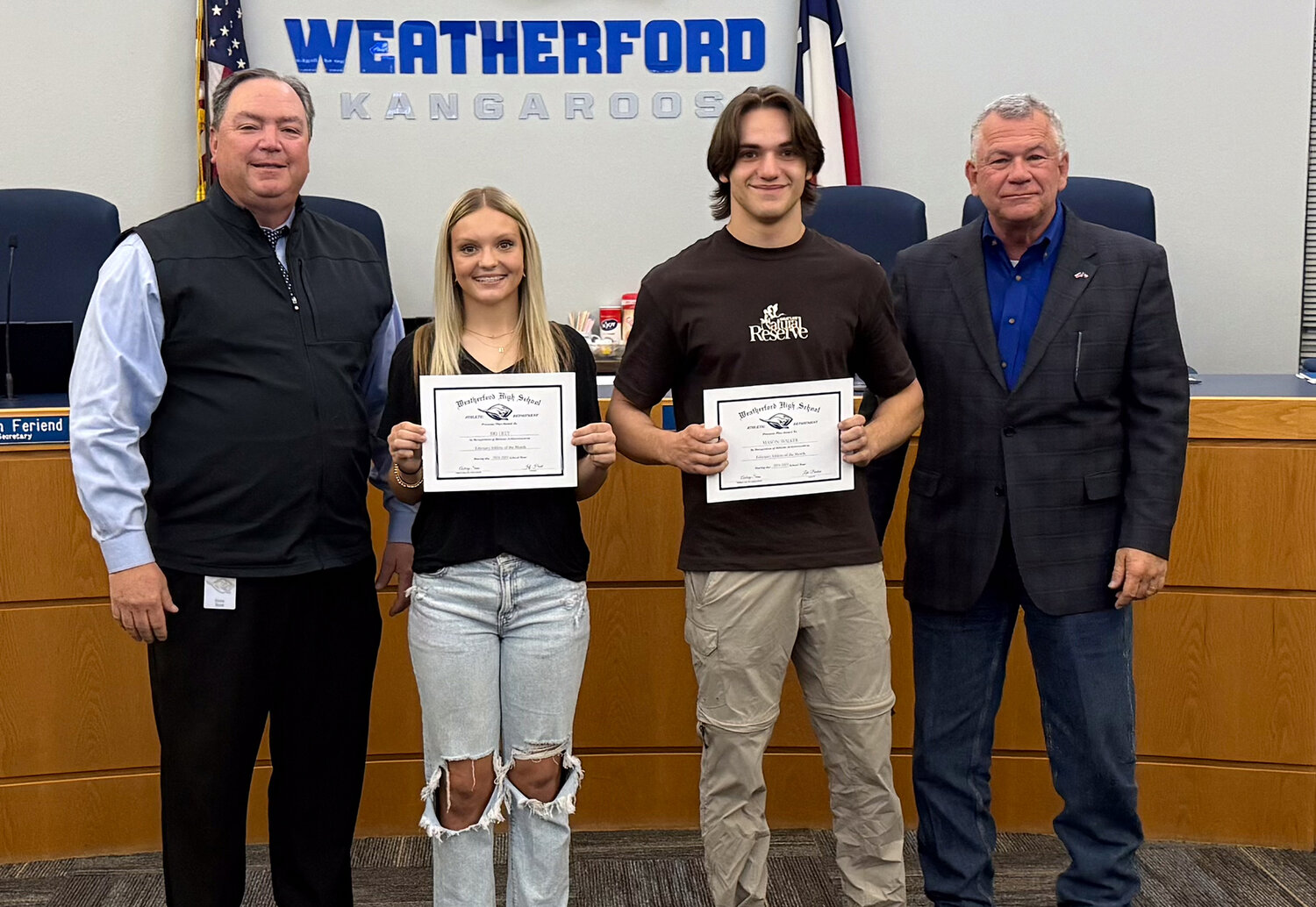 Weatherford ISD: Student athletes recognized by school board ...