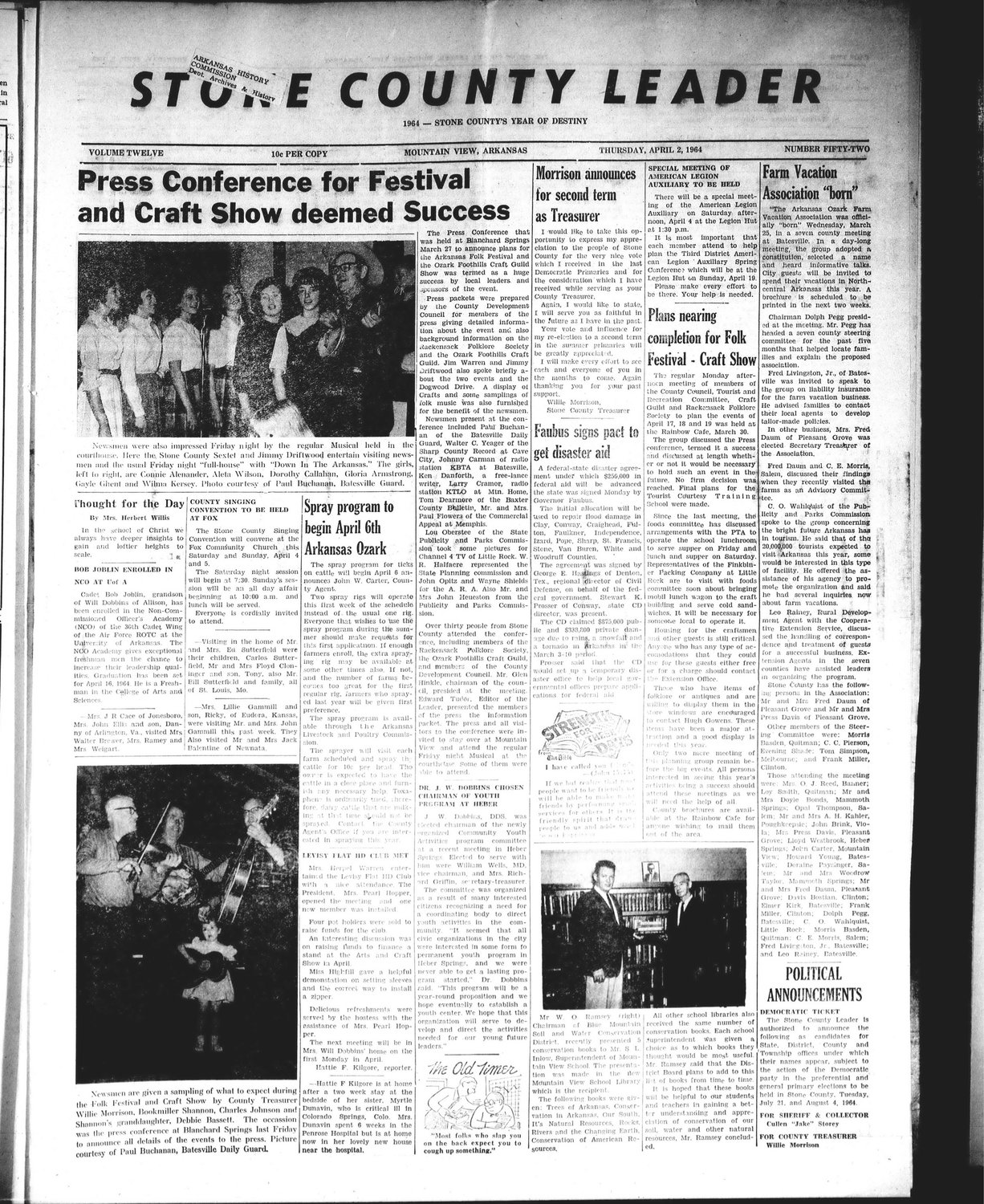 Apr 2, 1964 - Stone County Leader