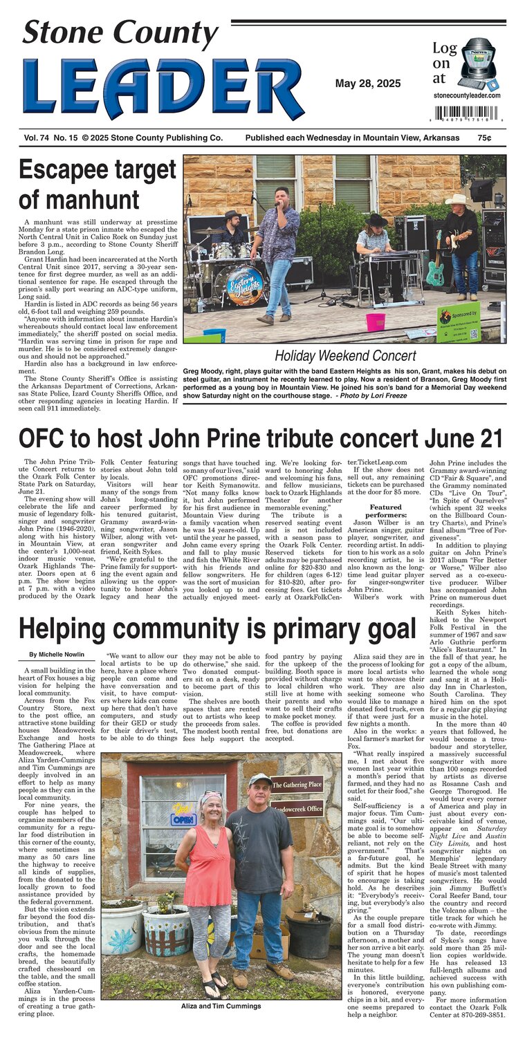May 28, 2025 - Stone County Leader