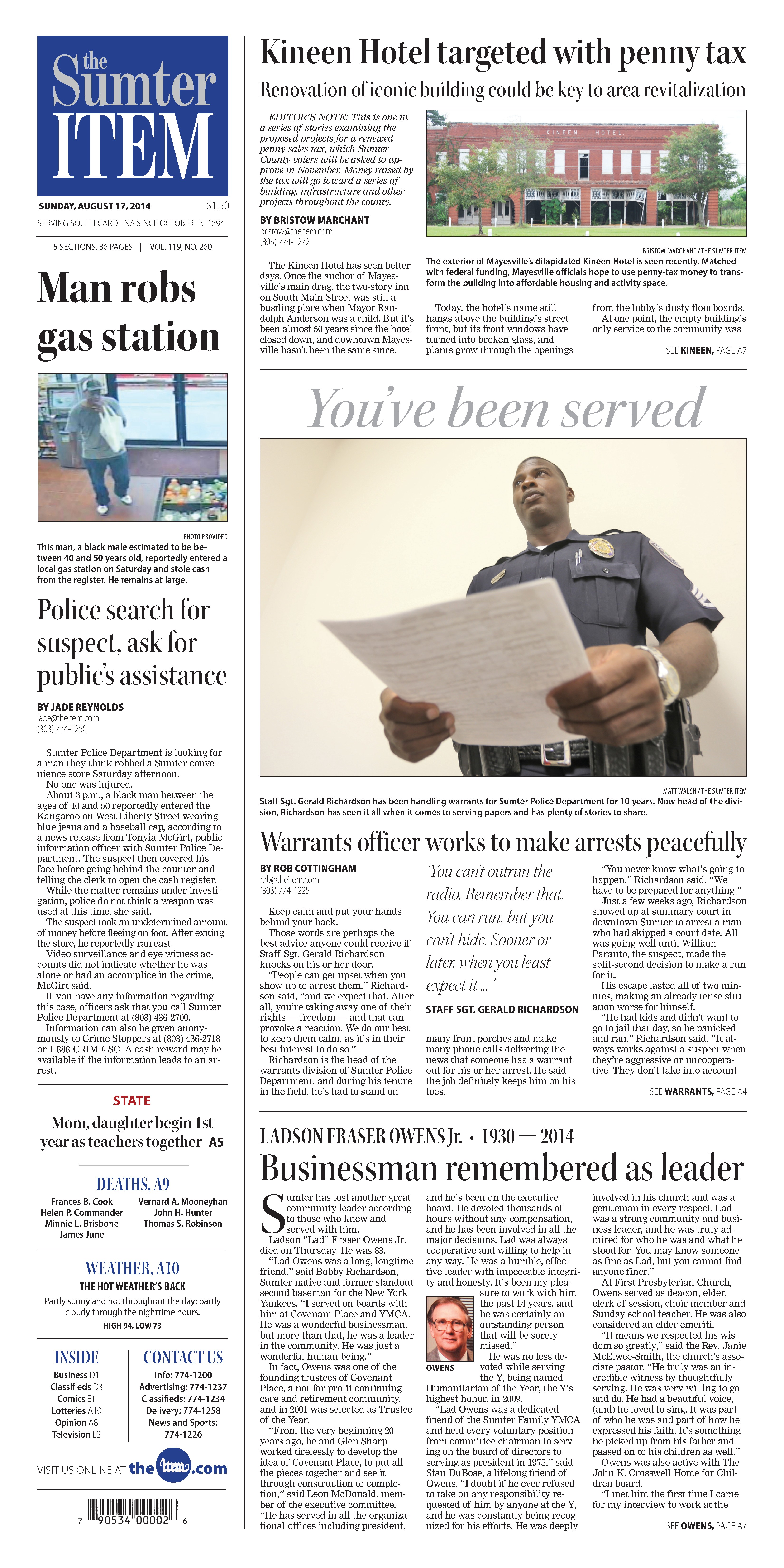 August 17, 2014 - The Sumter Item