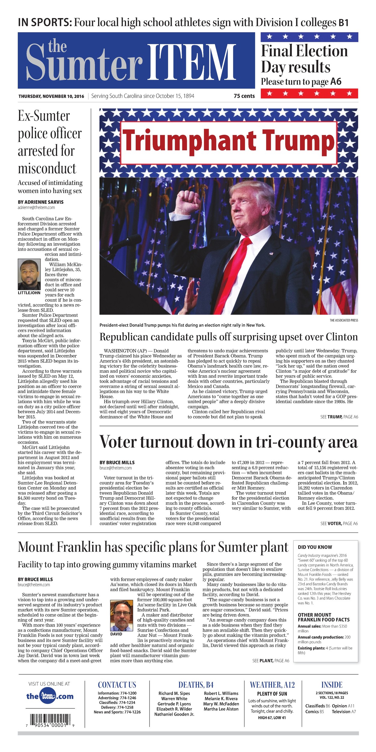 November 10, 2016 - The Sumter Item