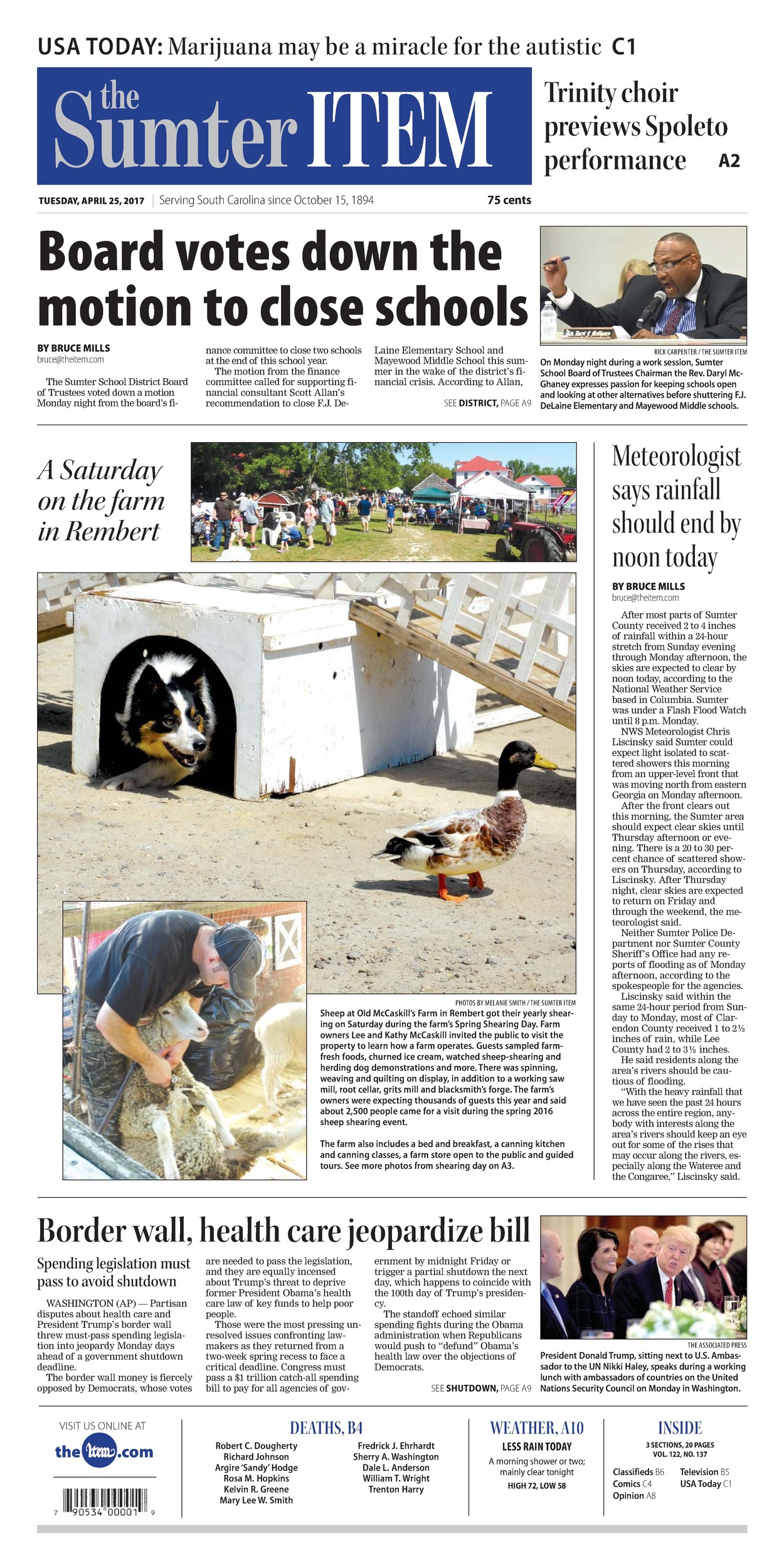 April 25, 2017 - The Sumter Item