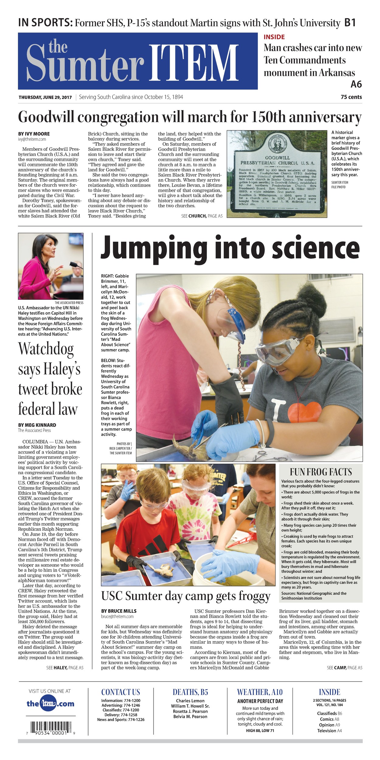 June 29, 2017 - The Sumter Item