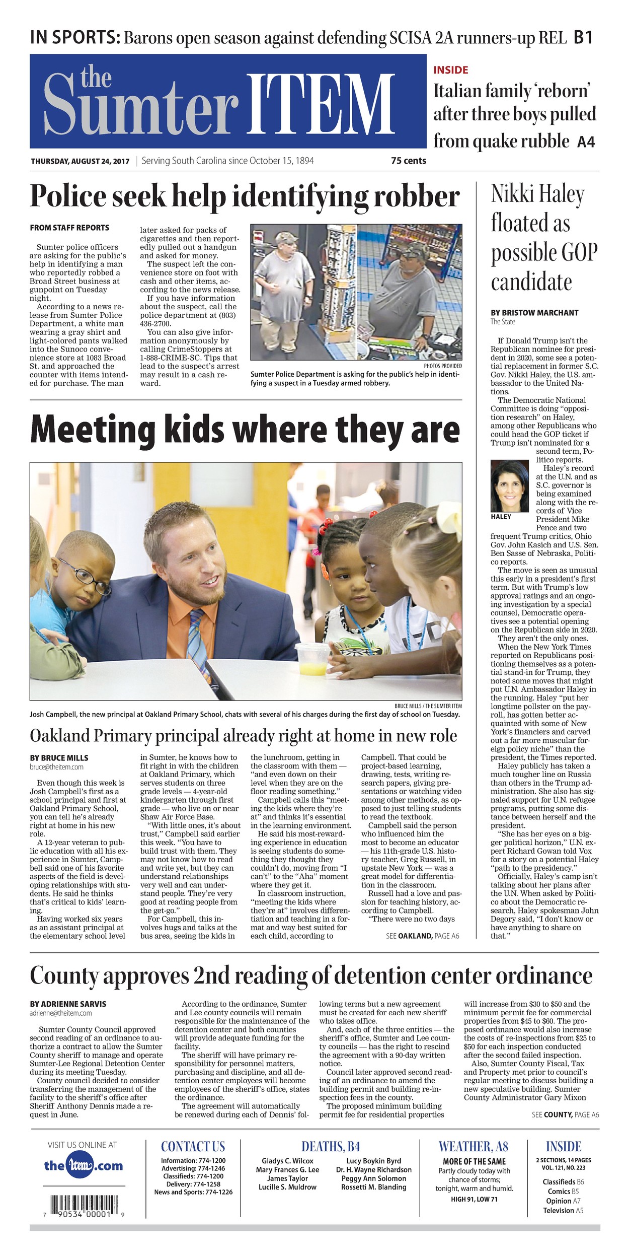 August 24, 2017 - The Sumter Item