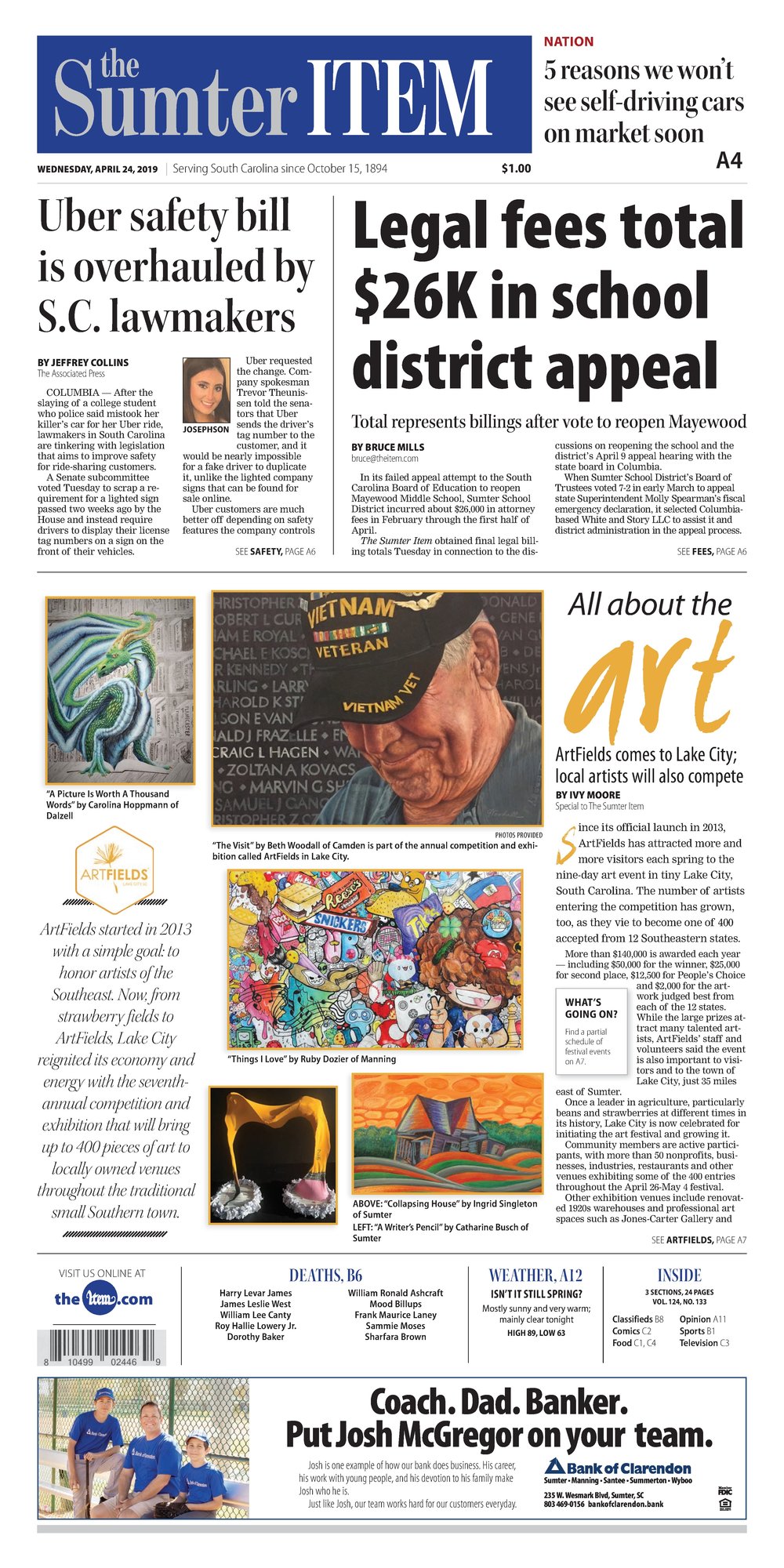 Wednesday, April 24, 2019 - The Sumter Item