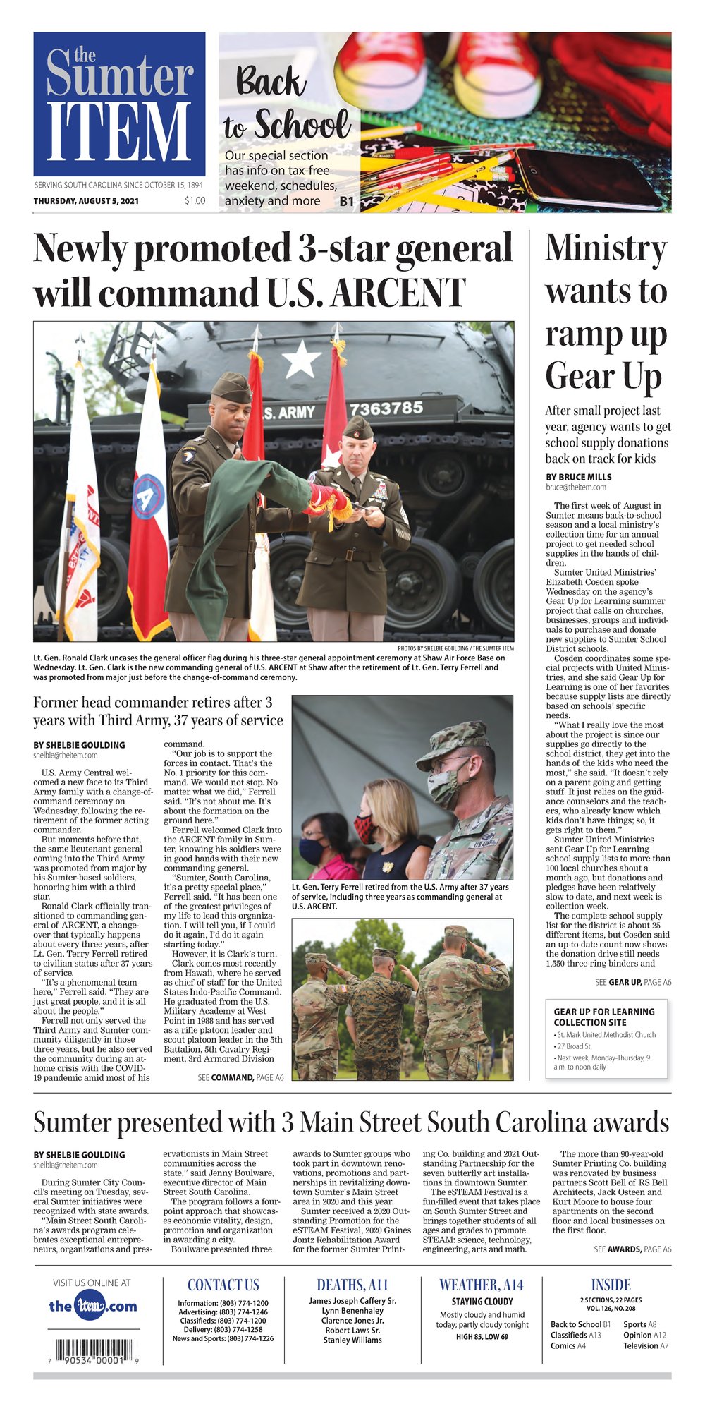 Thursday, Aug. 5, 2021 - The Sumter Item