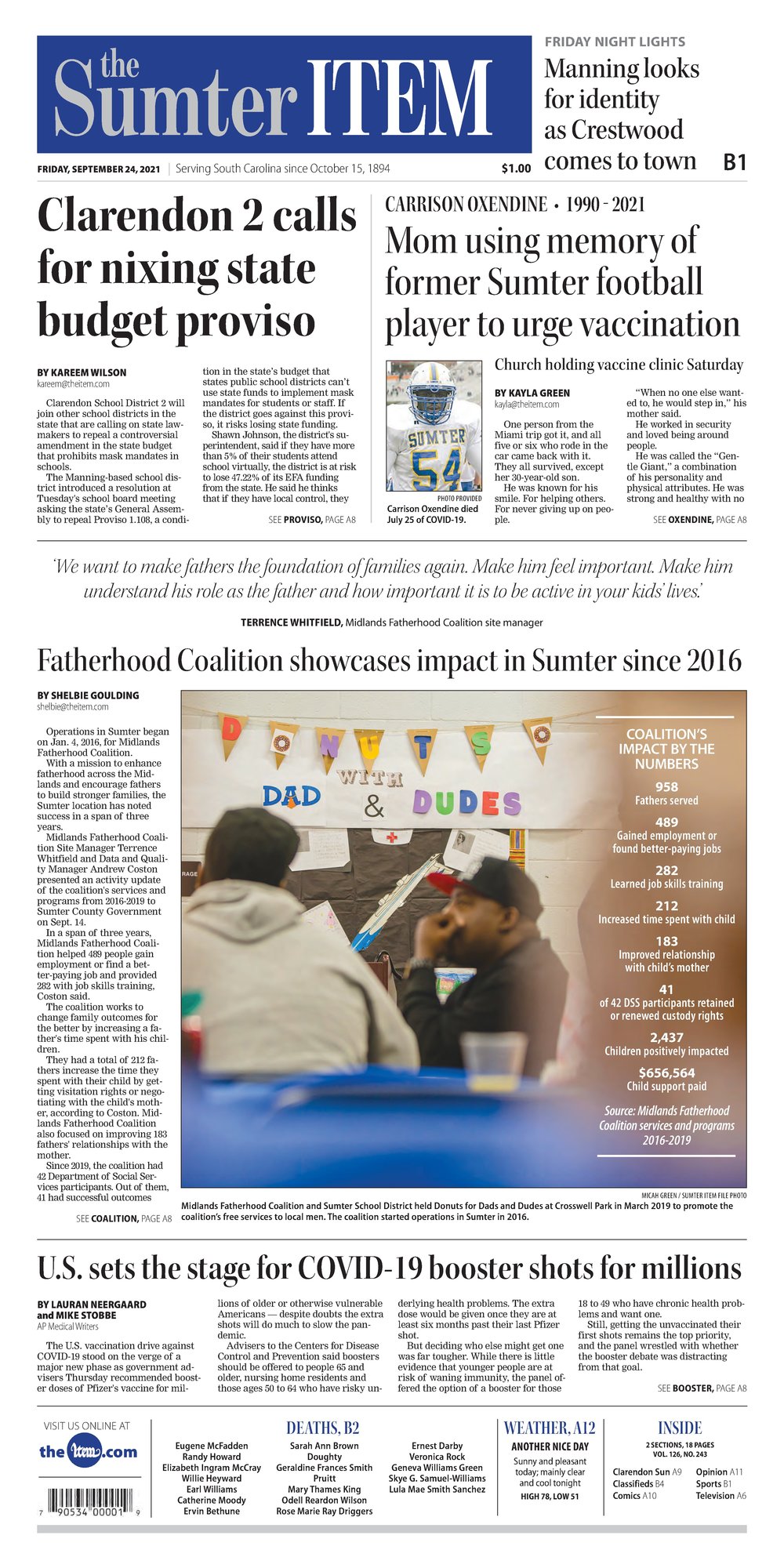 Friday, Sept. 24, 2021 - The Sumter Item