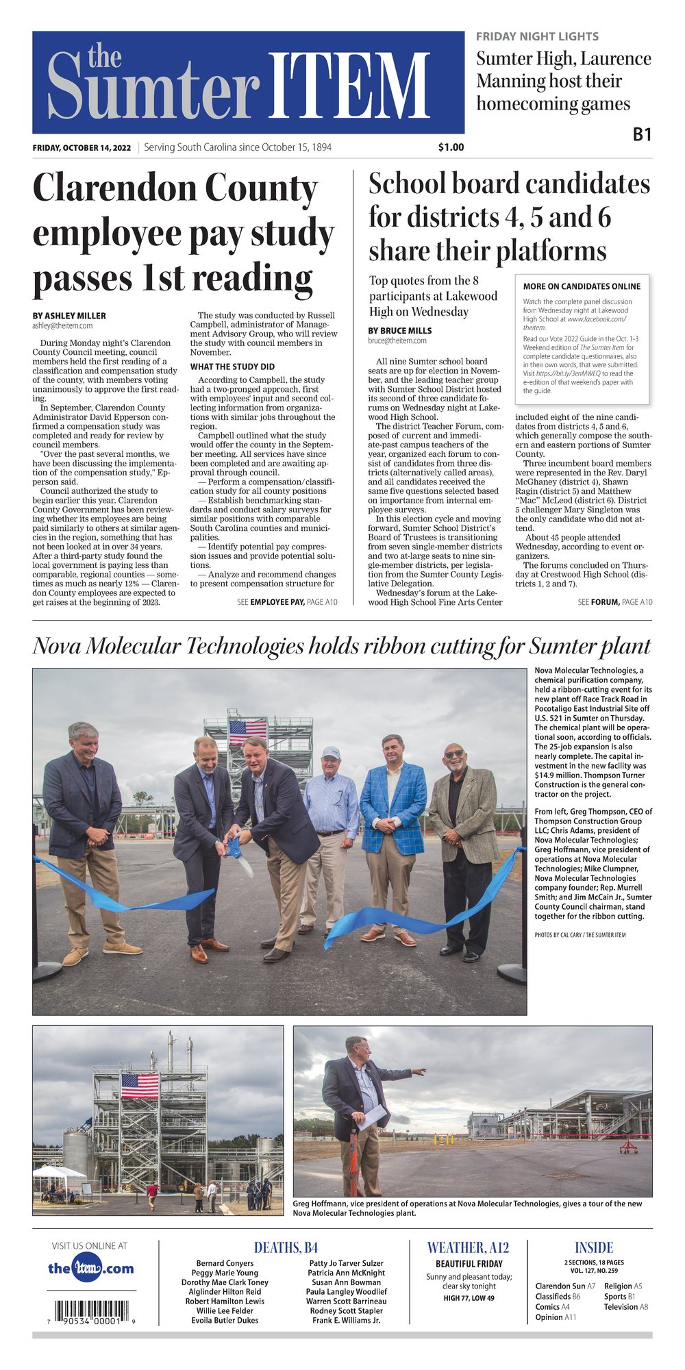 Friday, Oct. 14, 2022 - The Sumter Item