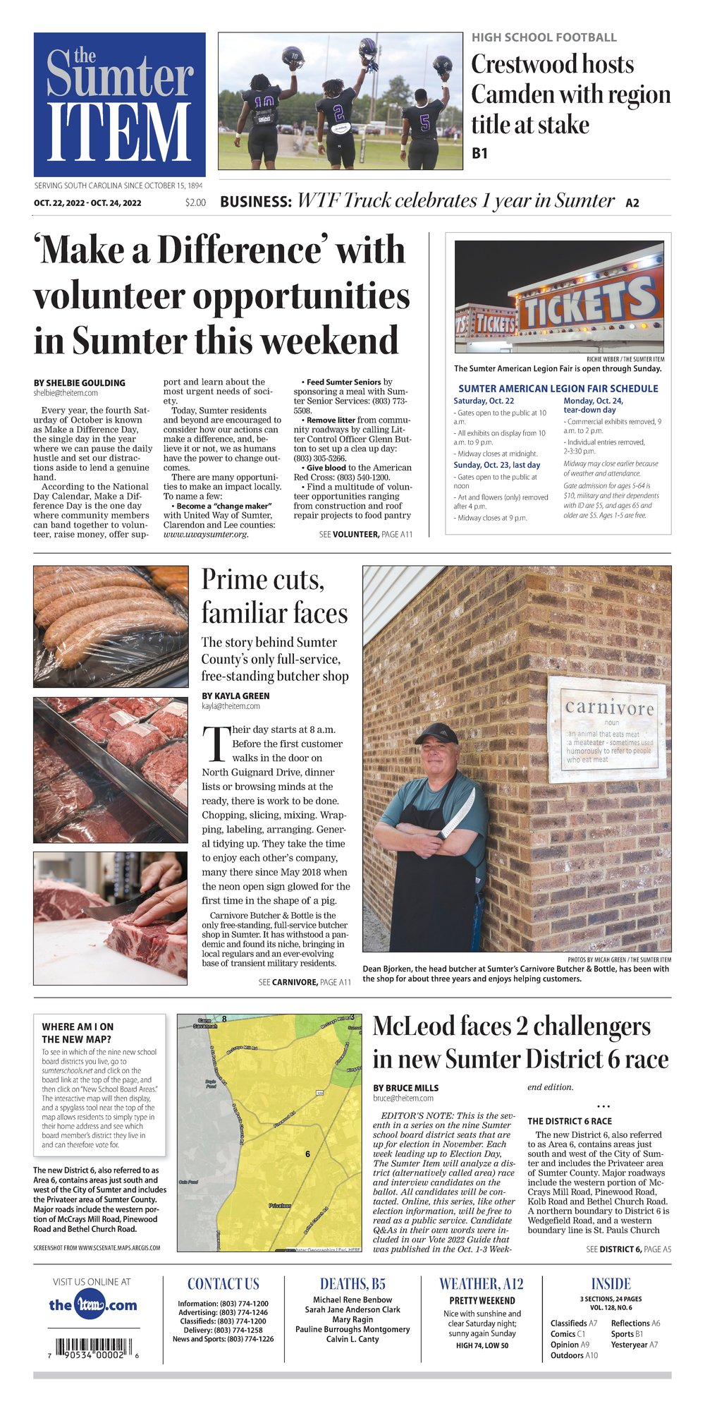 Saturday-Monday, Oct. 22-24, 2022 - The Sumter Item
