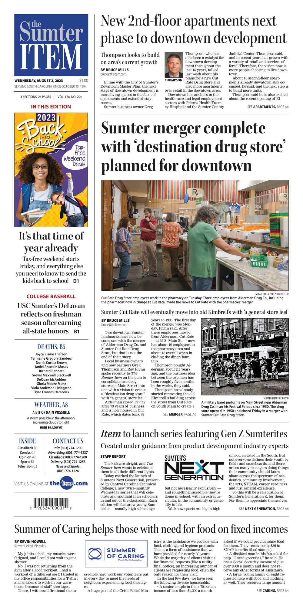 Wednesday, Aug. 2, 2023 - The Sumter Item