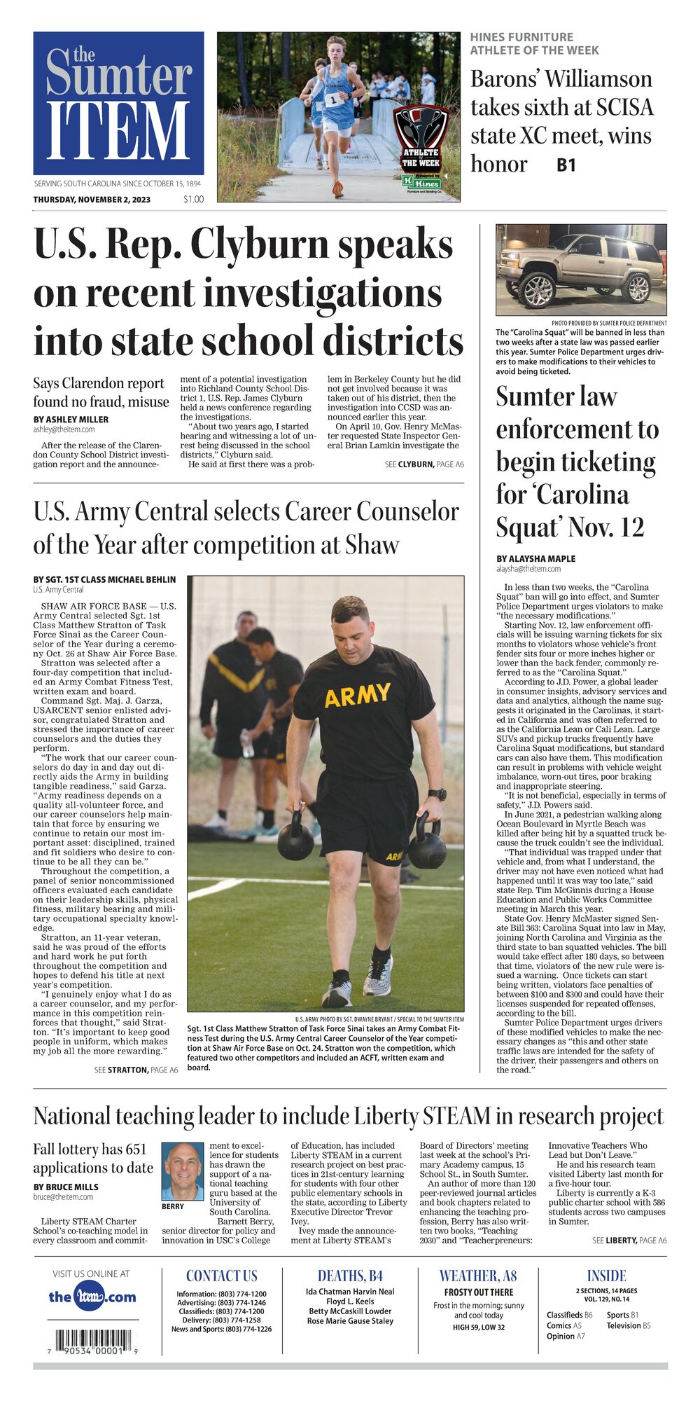 Thursday, Nov. 2, 2023 - The Sumter Item
