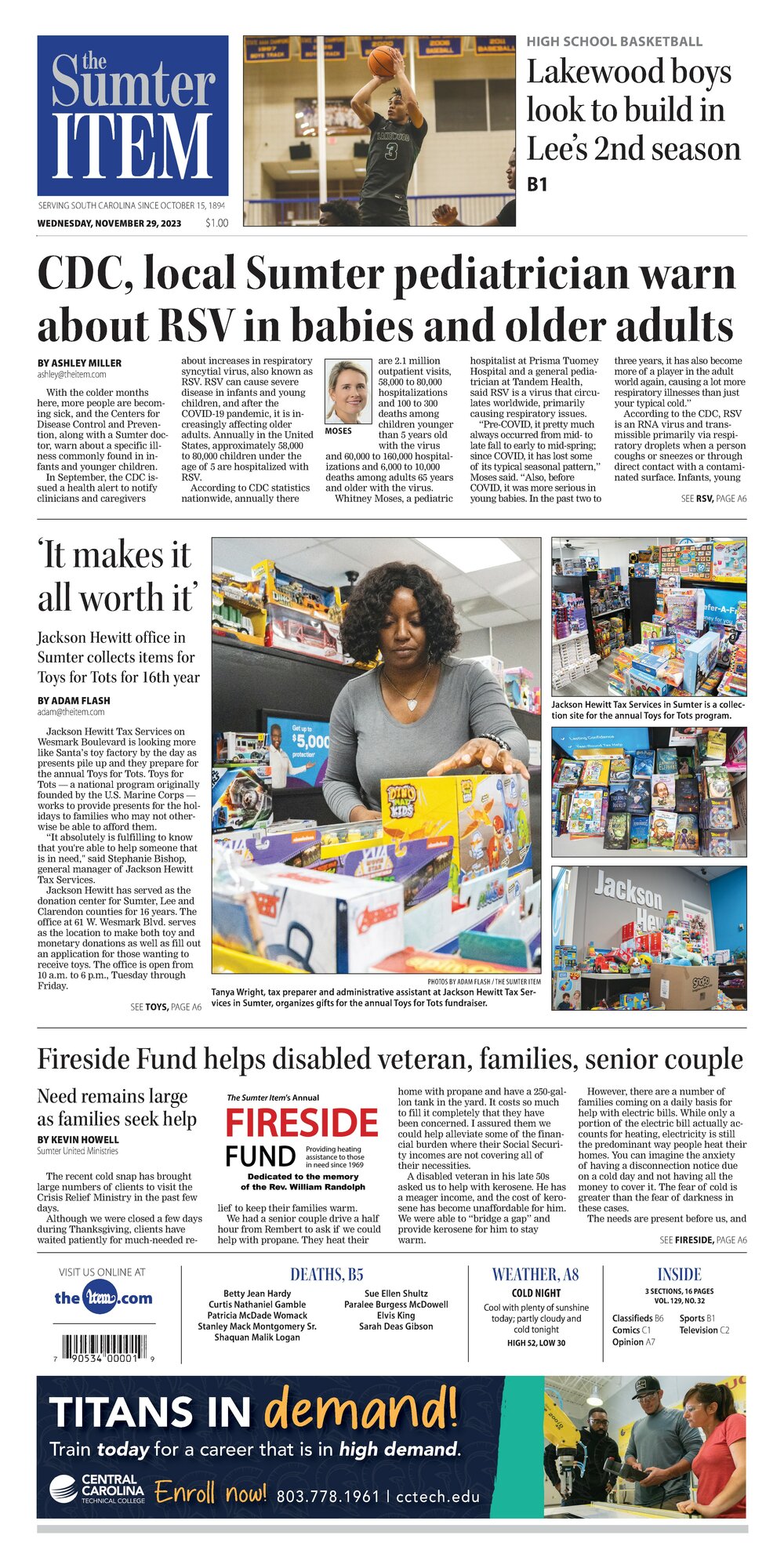 Wednesday, Nov. 29, 2023 - The Sumter Item