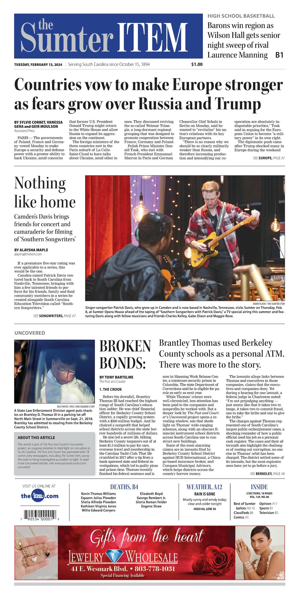 Tuesday, Feb. 13, 2024 - The Sumter Item