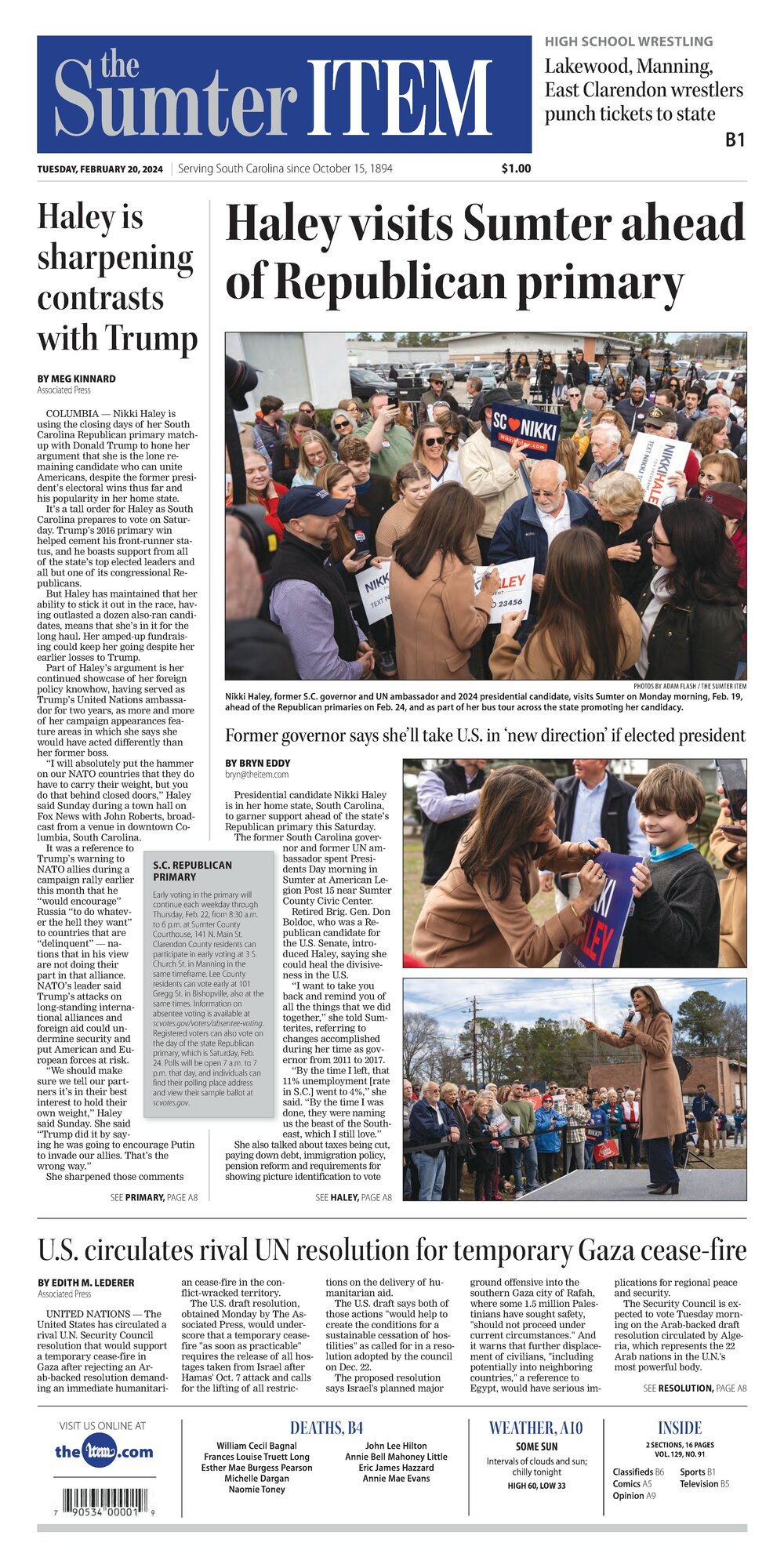 Tuesday, Feb. 20, 2024 - The Sumter Item