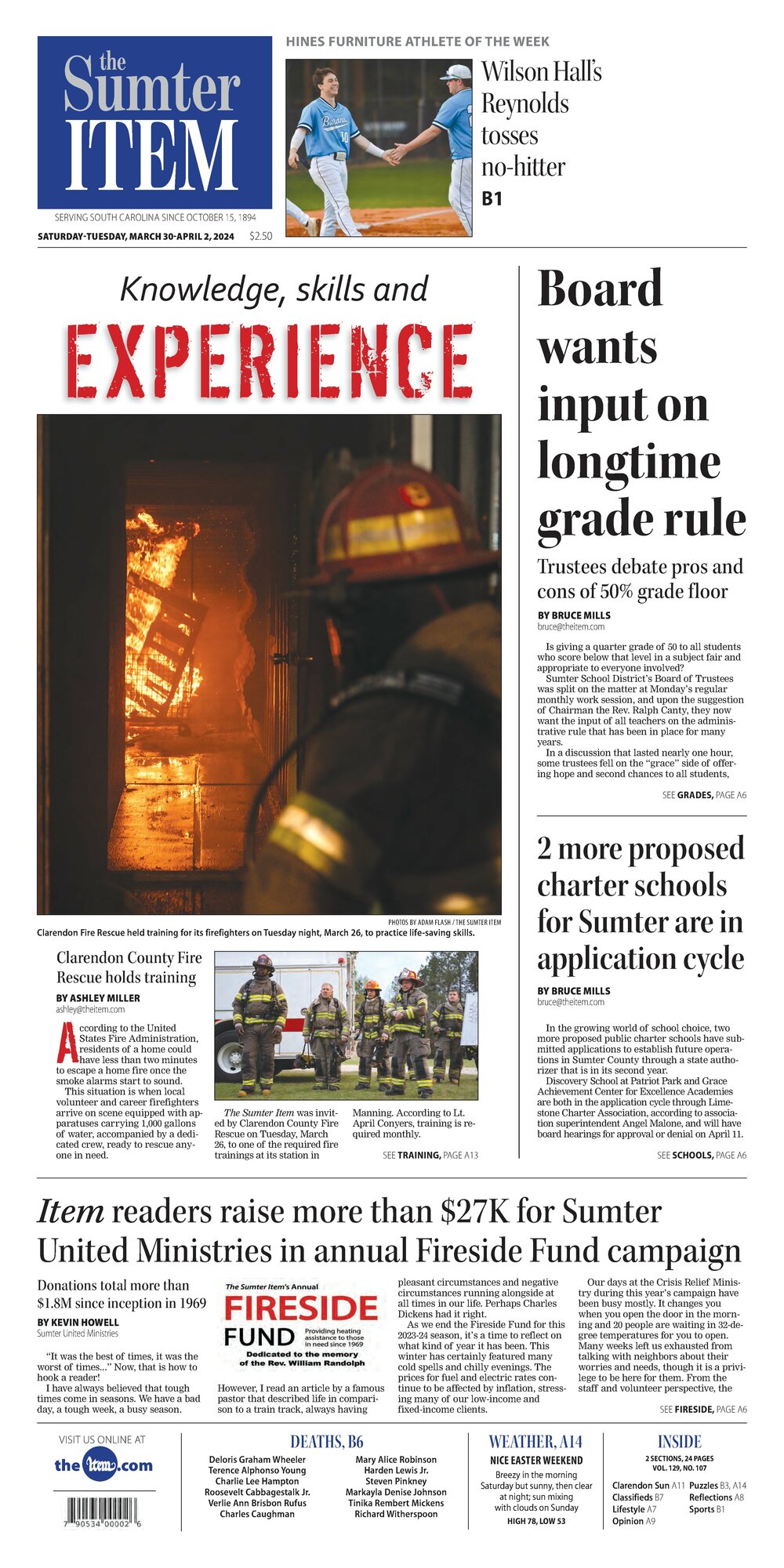 Saturday-Tuesday, March 30-April 2, 2024 - The Sumter Item