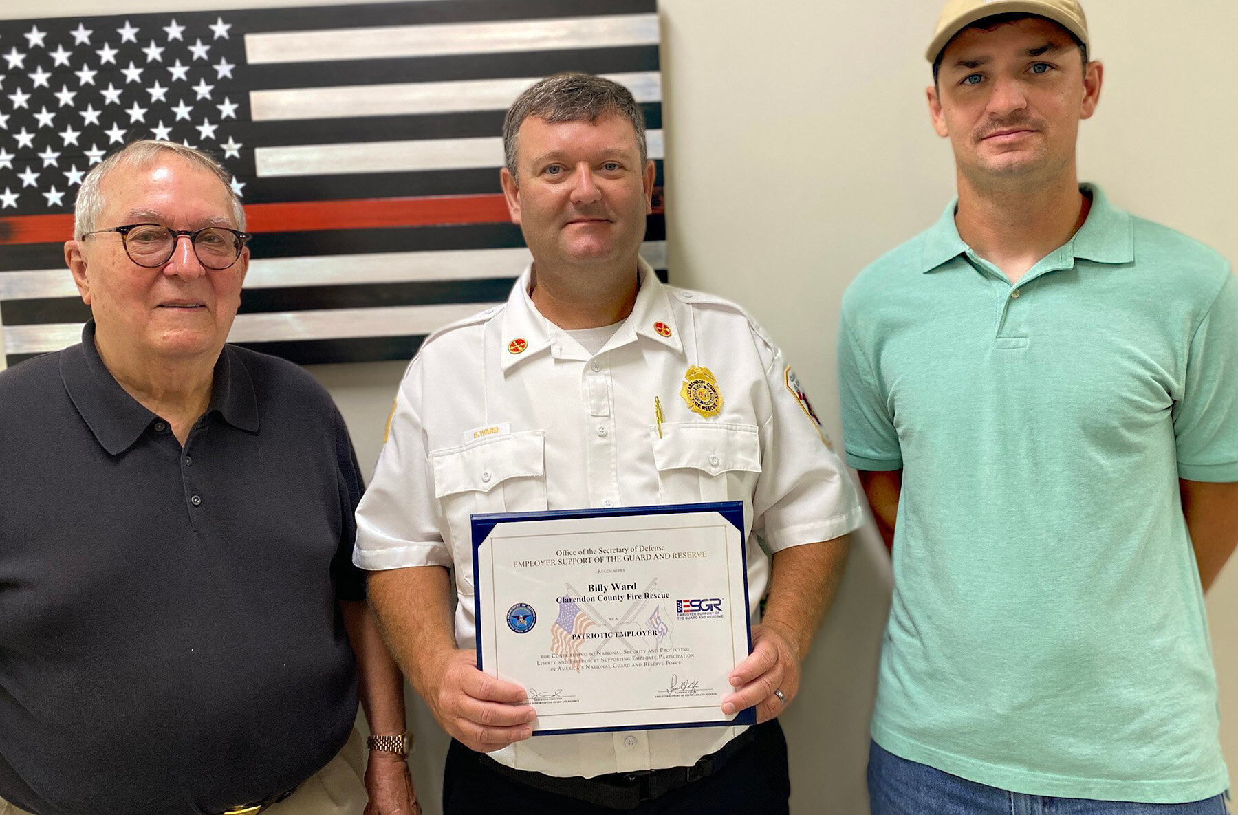CCFR's Johnson, Ward recognized as Patriotic Employees for support ...