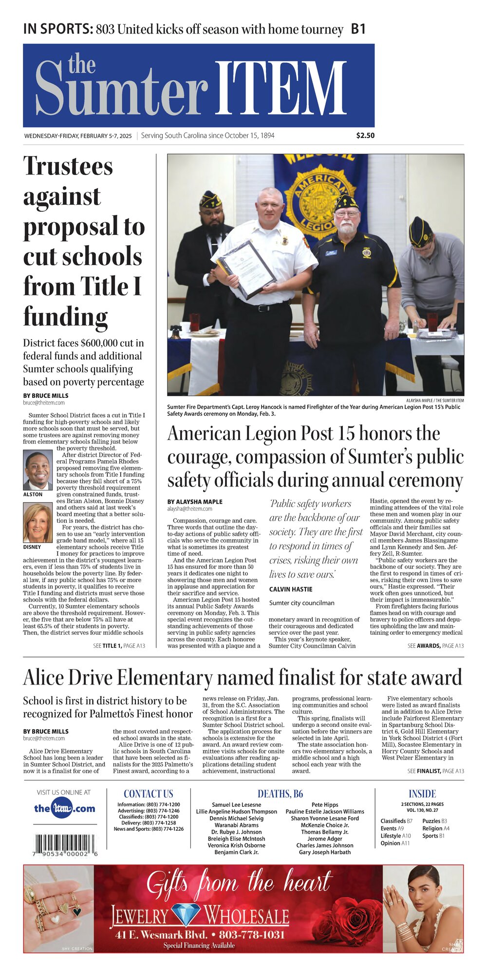 Wednesday-Friday, Feb. 5-7, 2025 - The Sumter Item