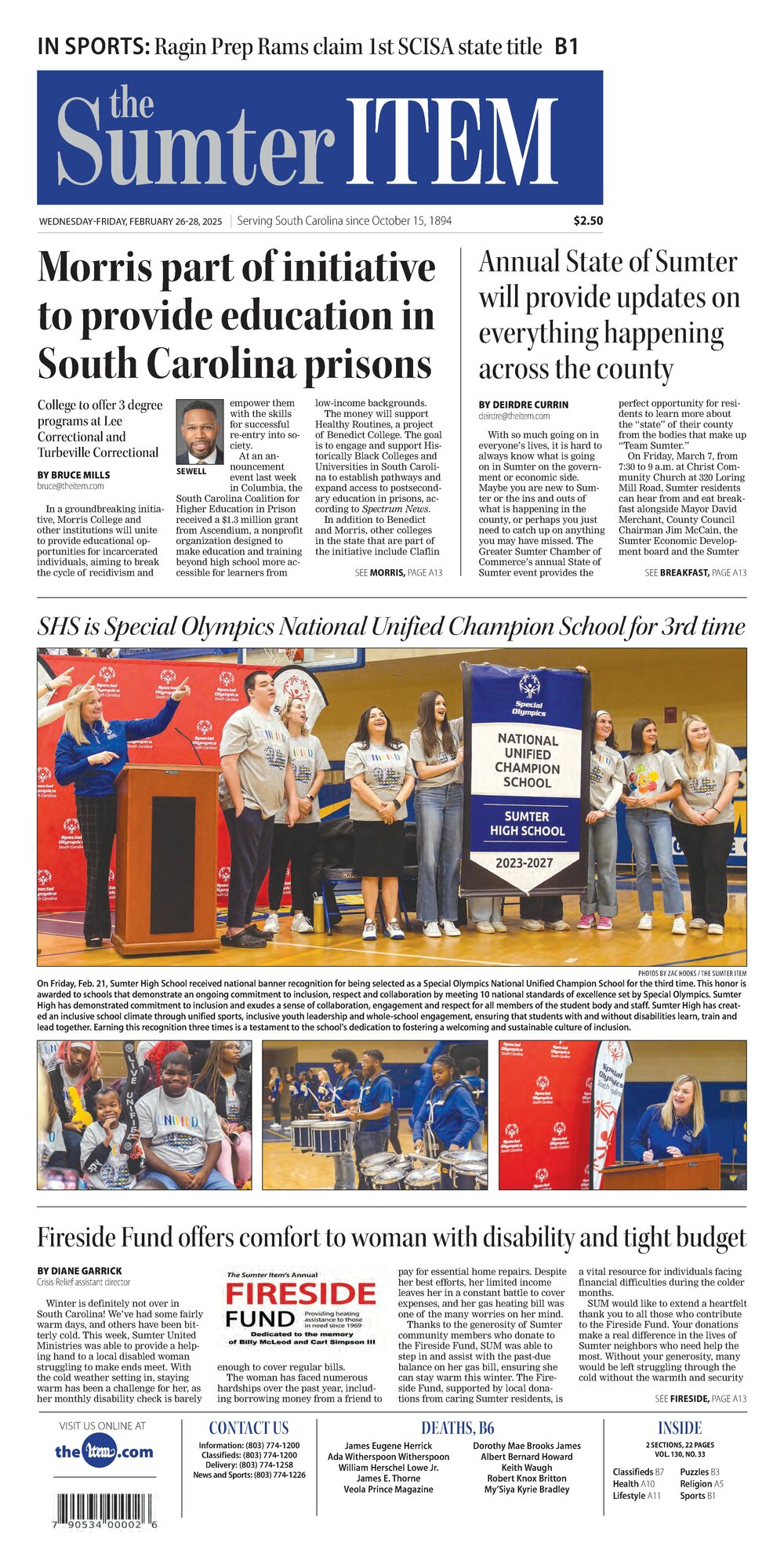 Wednesday-Friday, Feb. 26-28, 2025 - The Sumter Item