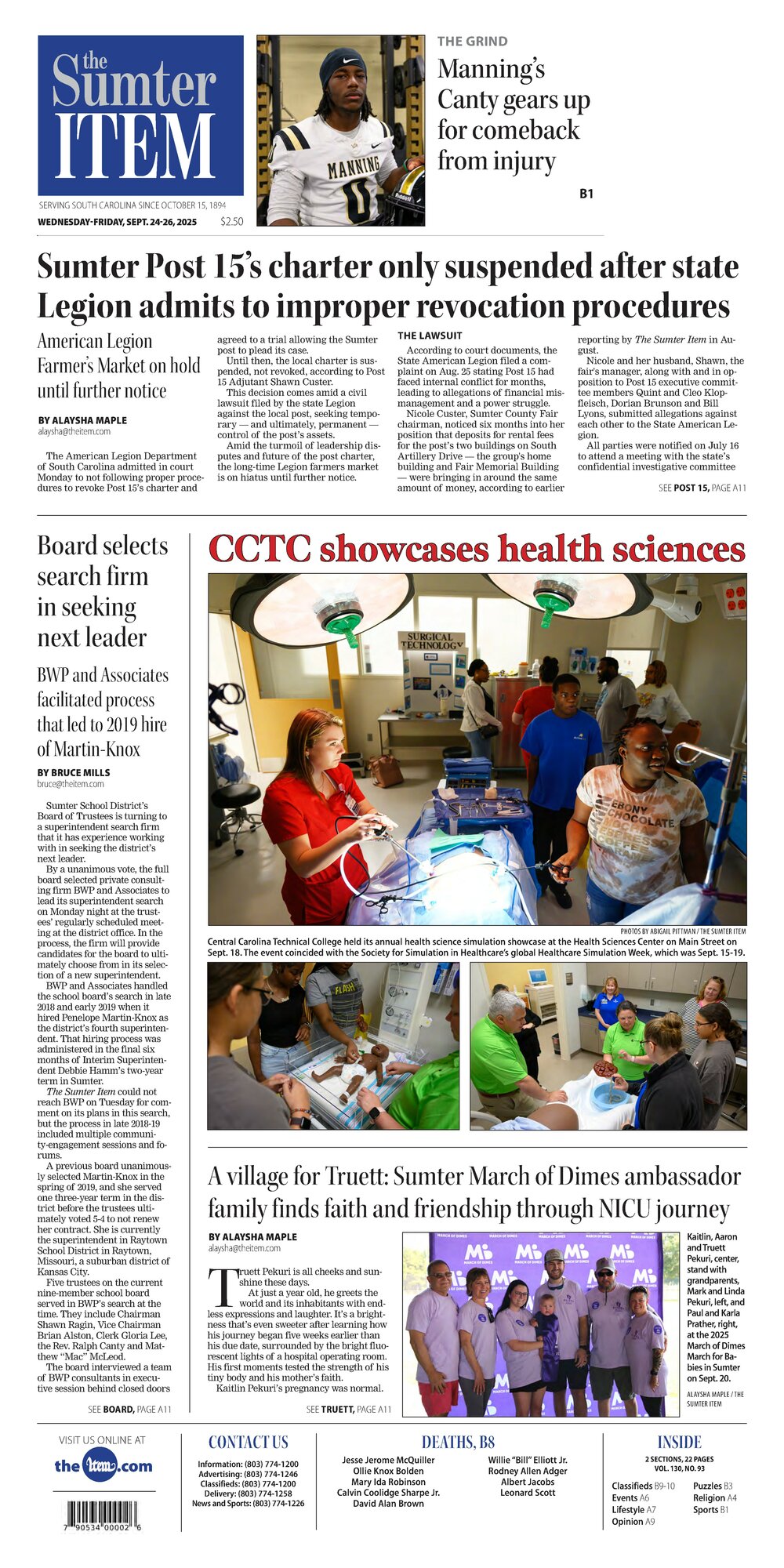 Wednesday-Friday, Sept. 24-26, 2025 - The Sumter Item