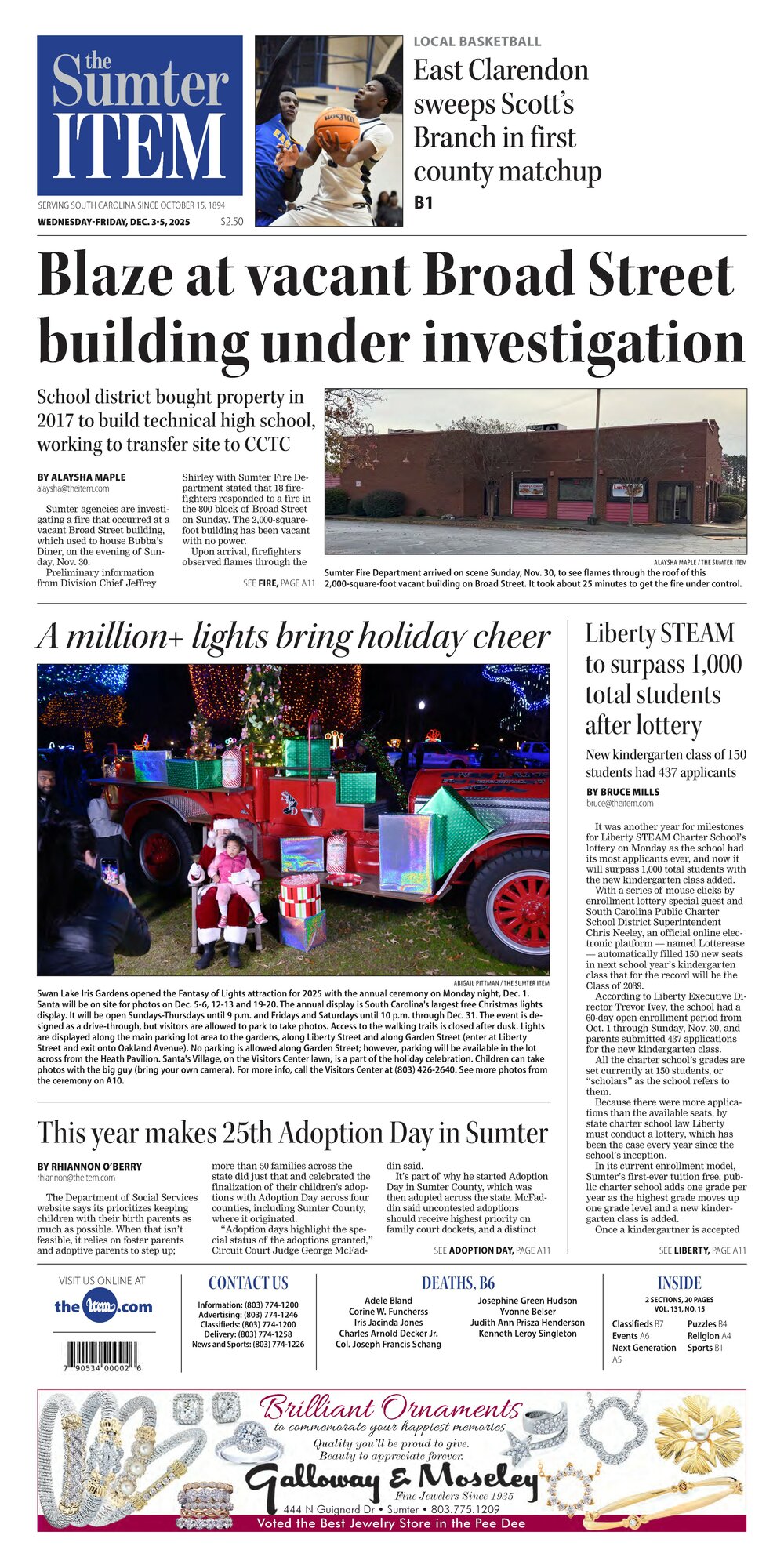 Wednesday-Friday, Dec. 3-5, 2025 - The Sumter Item