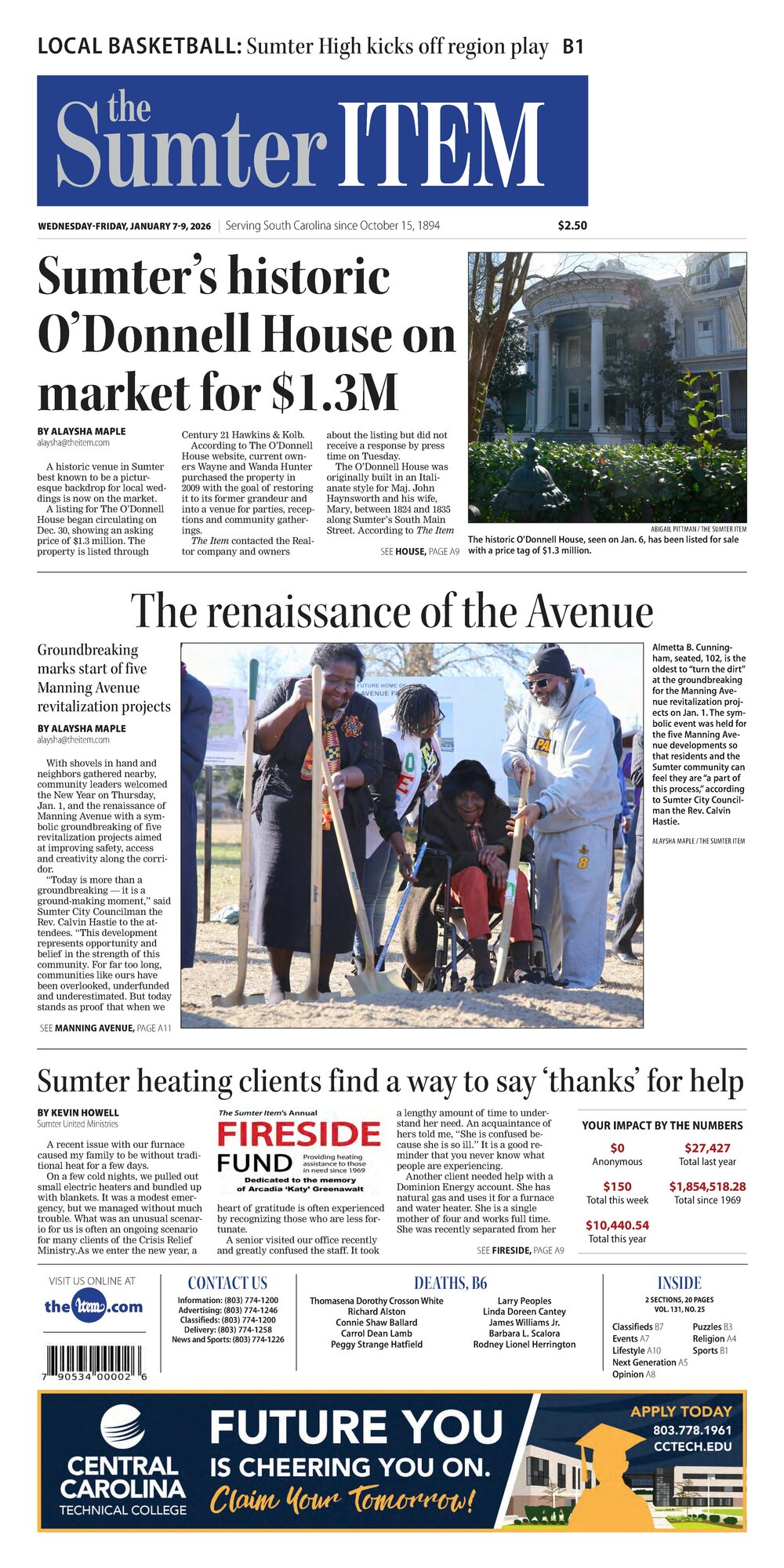 Wednesday-Friday, Jan. 7-9, 2026 - The Sumter Item