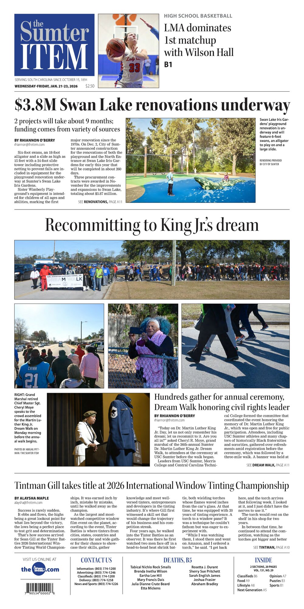 Wednesday-Friday, Jan. 21-23, 2026 - The Sumter Item