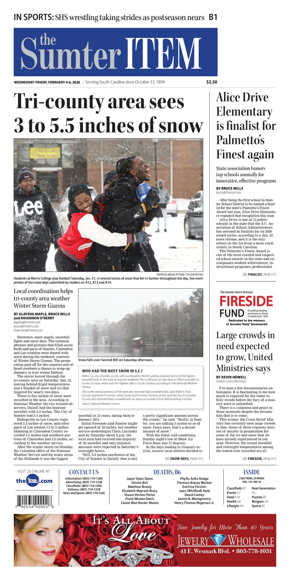 Wednesday-Friday, Feb. 4-6, 2026 - The Sumter Item