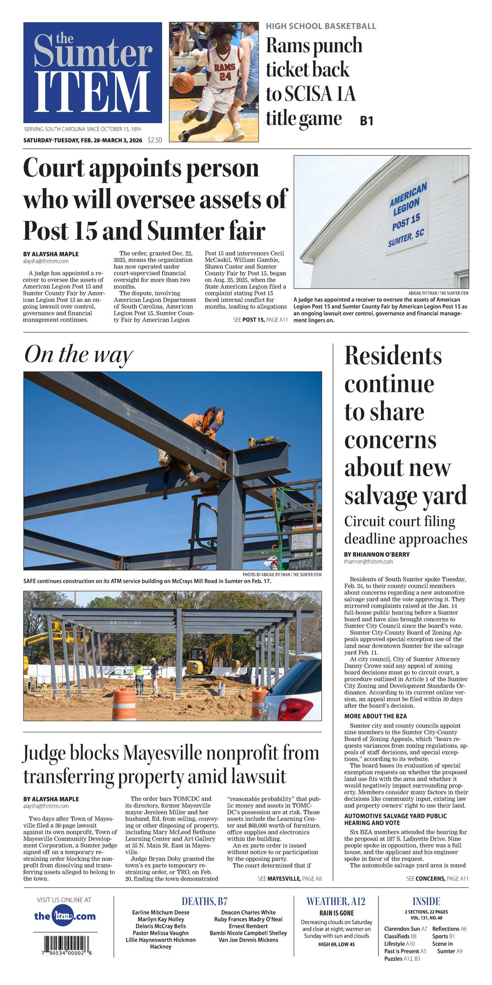 Saturday, Feb. 28-Wednesday, March 4, 2026 - The Sumter Item