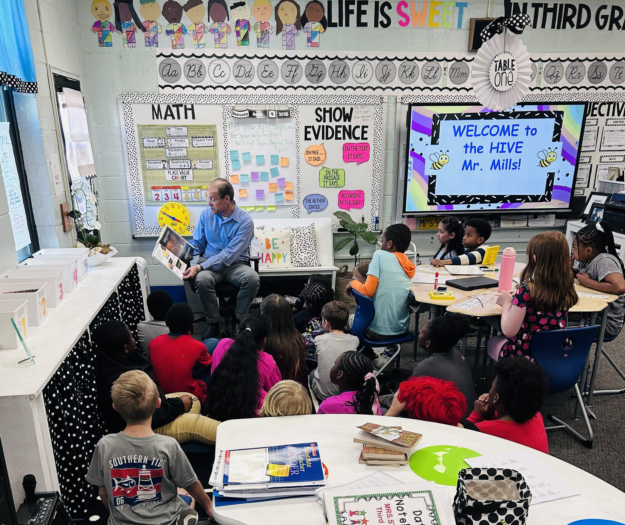 Item reporter reads to Alice Drive Elementary third-graders as part of ...